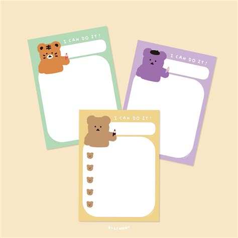 연필 차니베어 메모패드 3종류