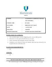 Automotive Component Design Assembly Engine Model Assembly Course Hero
