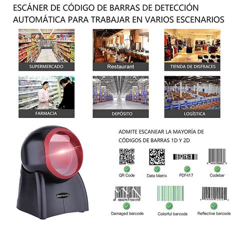 LENVII E Desktop Automatic D Barcode Scanner Omnidirectional Handsfree Barcode Scanner D QR