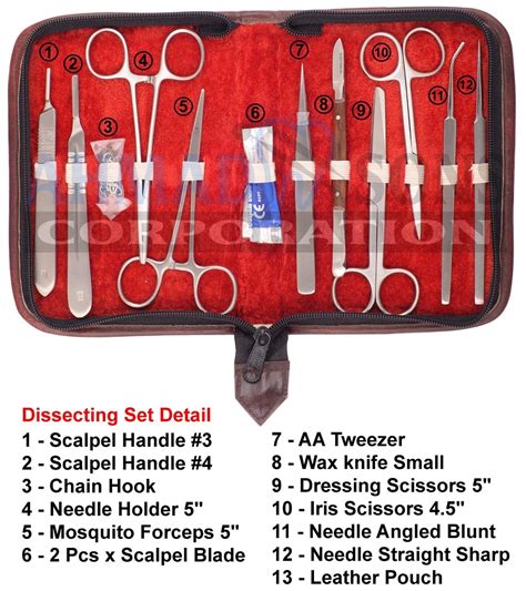 Dissection Kits 14 Piece Advanced Dissection Kit For Anatomy Biology