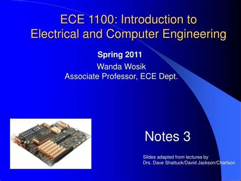 PPT ECE Introduction To Electrical And Computer Engineering PowerPoint Presentation ID
