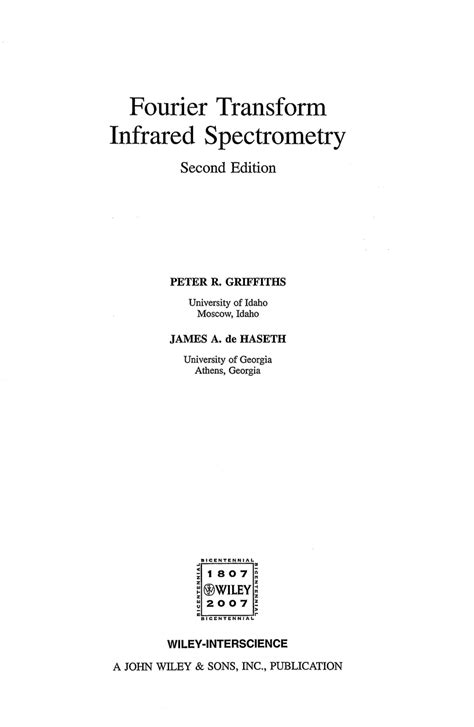 Pdf Fourier Transform Infrared Spectrometry