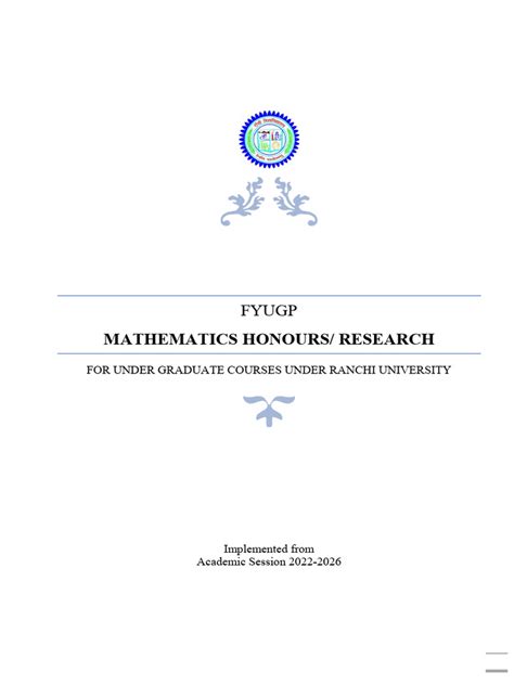 fyugp mathematics pdf mathematical analysis bachelor s degree