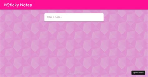 Sticky Notes Codesandbox