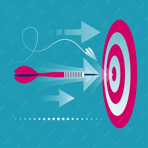 Premium Vector Achievement Goal Directs The Arrow To The Target Aim