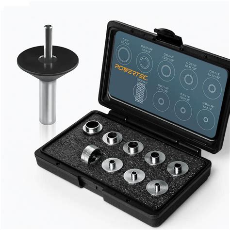 ‎powertec Solid Router Template Bushing Guides And Centering Pin With Cone 5 16 In To 1 In