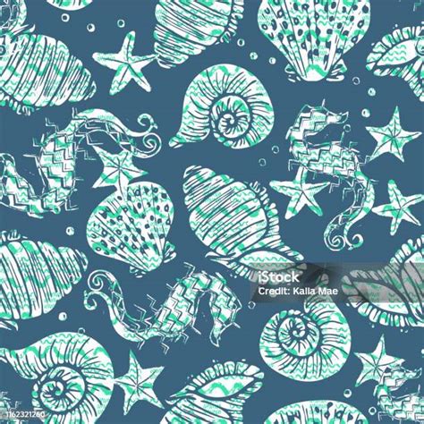 화려한 조개 매끄러운 패턴 인쇄 배경 디자인 웨이브 장식 껍데기에 대한 스톡 벡터 아트 및 기타 이미지 껍데기 달팽이