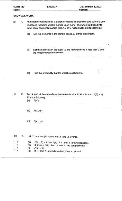 Exam 3 A Elementary Mathematics Models Math 110 Docsity