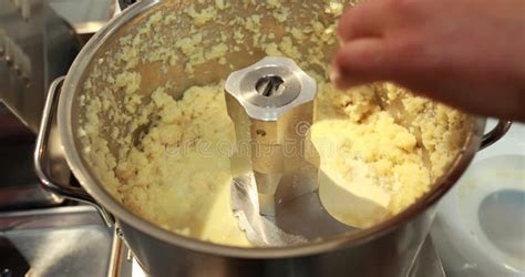 The Process Of Making Puree In A Blender Stock Footage Video Of