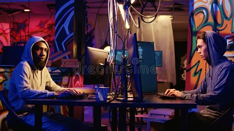 Security Hackers Breaching Defenses Stock Image Image Of Computer