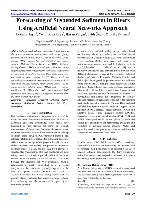 Pdf Forecasting Of Suspended Sediment In Rivers Using Artificial Neural Networks Approach