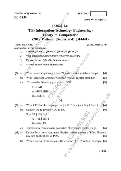 May Jun Question Paper Total No Of Questions Total No Of Pages