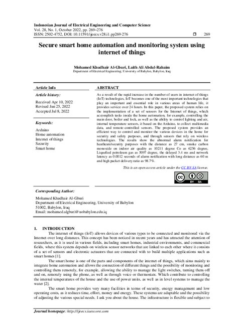 Pdf Secure Smart Home Automation And Monitoring System Using Internet Of Things