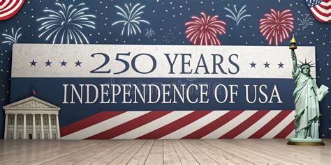 250 Years Of Independence American Celebration Poster With Statue Of