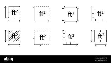Ft2 Symbol Representing Square Feet Vector Outline Icon For Space Dimension Land Area House