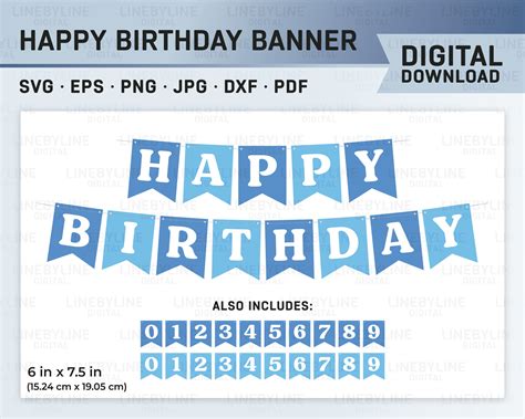 Birthday Banner Birthday Banner Template Birthday Banner Print Out Birthday Garland Birthday