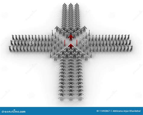 Group Of People Being Led By Leaders Stock Illustration Illustration