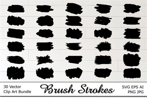 Paint Brush Strokes Svg Vector Clip Art Cut Files For 57 Off