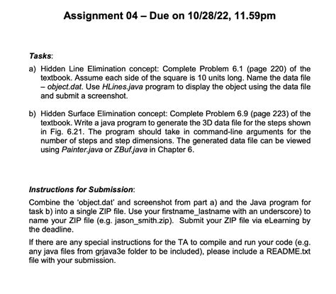 Assignment 04 Due On 102822 1159pm Tasks A Hidden Line Elimination Concept Complete