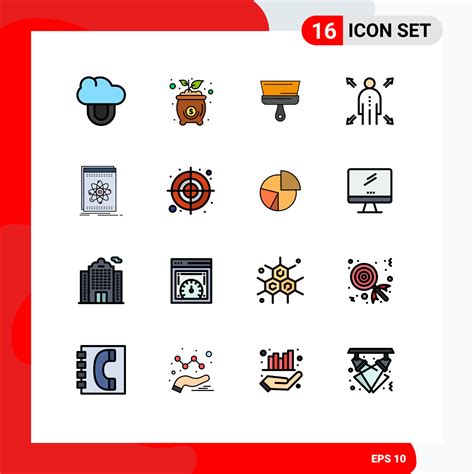 16 Universal Flat Color Filled Line Signs Symbols Of Platform