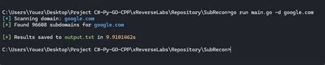 github xreverselabs subrecon subdomain scanner reconnaissance tools