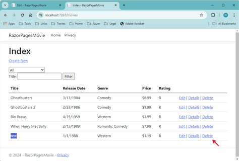Entity Framework 11 1 With Net Core Razor Pages Code First 2