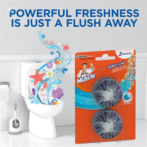 Mr Muscle Toilet Block 3in1 Marine 2 X 50 G Online At Best Price