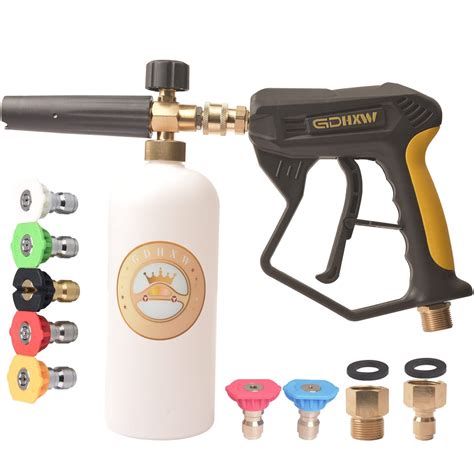 Gdhxw X 887 High Pressure Washer Gun With Foam Cannon 2 Adapter 7 Pres