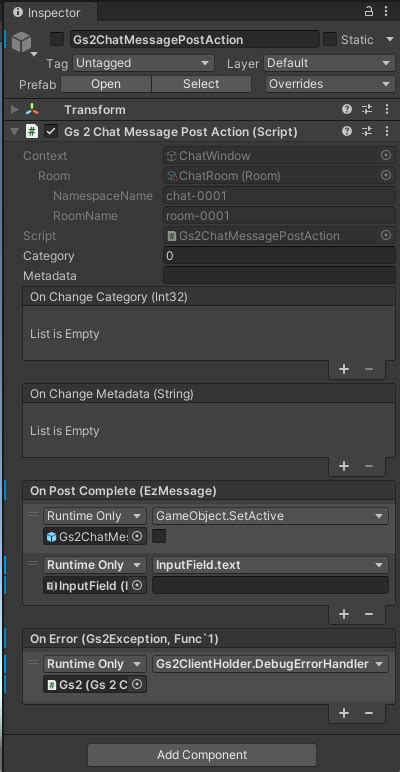 chat gs2 uikit for unity のサンプル game server services docs