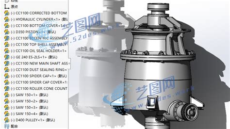 圆锥破碎机结构设计含solidworks17三维模型｜c20728 艺图网