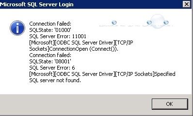 Fix Microsoft SQL Server Error 6 11001