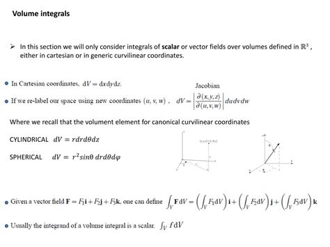 PPT Vector Integrals Line Integrals Surface Integrals Volume Integrals Integral Theorems