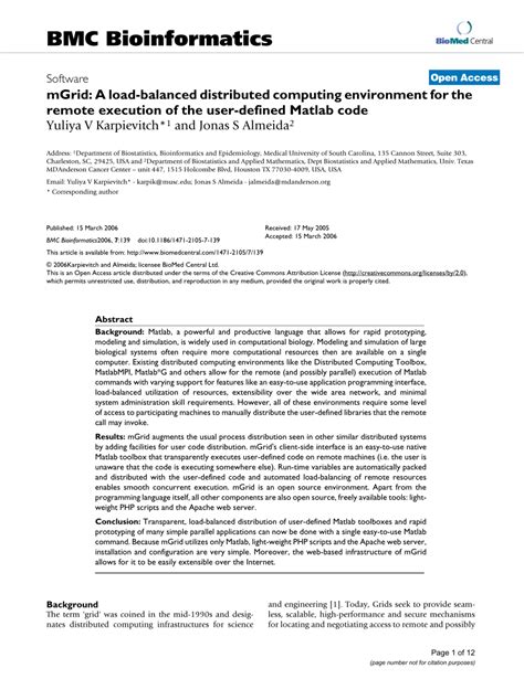 Pdf Mgrid A Load Balanced Distributed Computing Environment For The