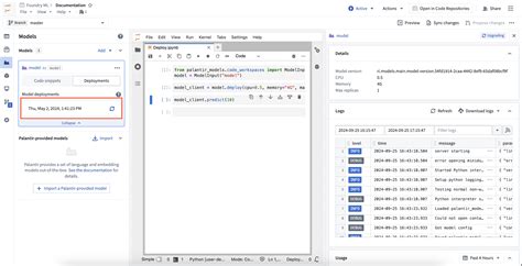 Code Workspaces • Train And Interact With Models • Palantir