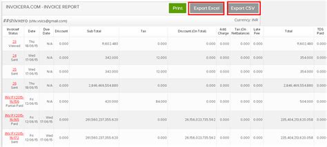 View Sent Invoice Reports Invoice Management Payment Tracking Export Reports To Excel And Csv