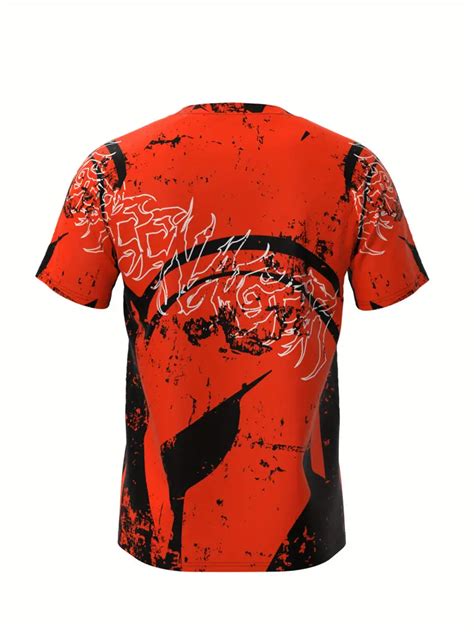 تي شيرت رجالي مطبوع بخوذة ، تي شيرت كاجوال مريح قابل Temu Saudi