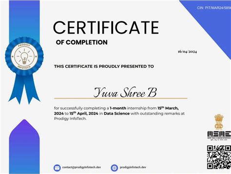 Yuvashree B On Linkedin Datascienceinternship Internship Prodigyinfotechintern