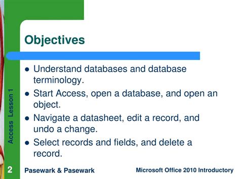 ppt access lesson 1 microsoft access basics powerpoint presentation