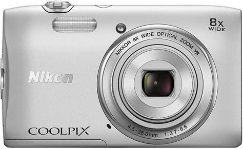 Amazon.com : Nikon Digital Camera COOLPIX S3600 Silver S3600SL ...