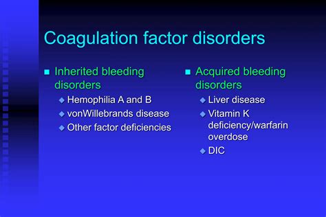Different Bleeding Disorders Presentation Ppt