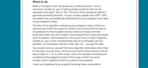 What To Do Write A C Program That Can Guess Any Chegg Com