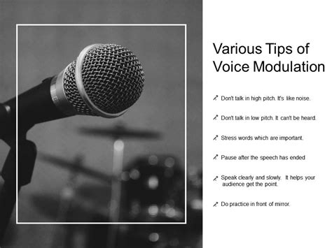 Various Tips Of Voice Modulation Presentation Powerpoint Diagrams Ppt Sample Presentations