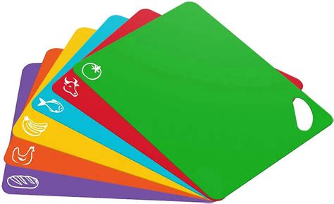 Color Coded Cutting Boards Set Bpa Free Antibacterial Plastic Kitchen