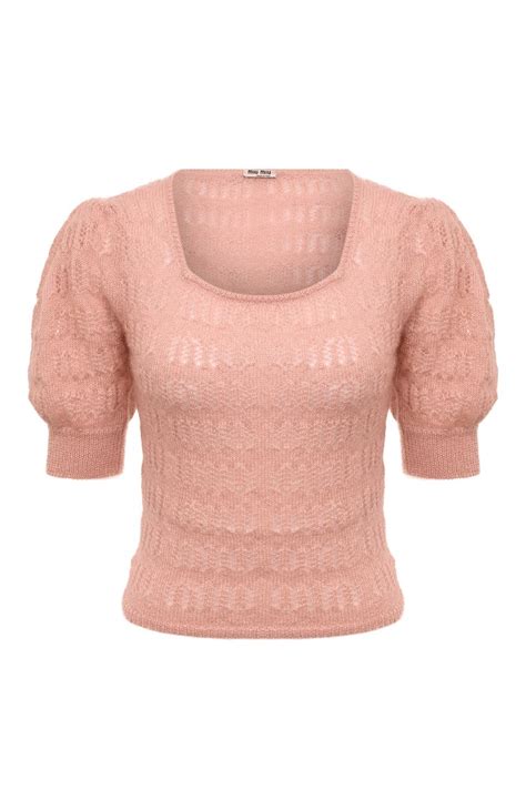 Женский розовый пуловер Miu Miu купить в интернет магазине ЦУМ арт Mml540 10ad F0236