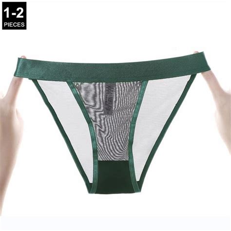 1 2 Pcs 여름 얇은 투명 메쉬 숙 녀 팬티 코 튼 섹시 한 팬티 원활한 통기성 편안한 속옷 Aliexpress