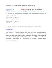 HW3 Solutions.pdf - ECE M116C - CS M151B Computer Architecture Systems - UCLA Homework 3 Fall ...