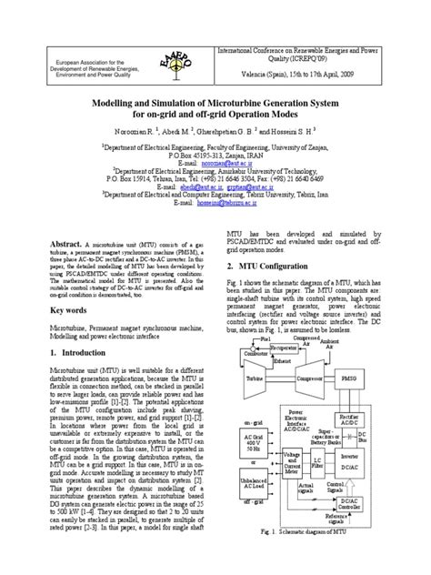 modelling and simulation of microturbine generation system pdf pdf