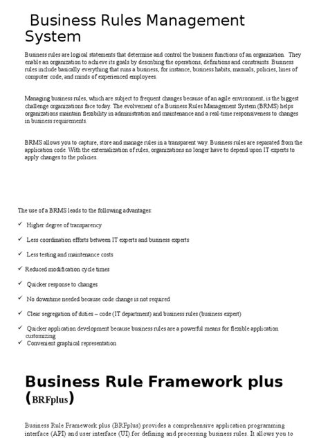Business Rules Management System Pdf