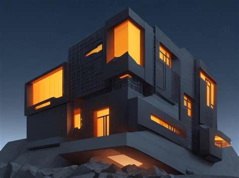 Premium AI Image Abstract D Landscape Minimal Data Building
