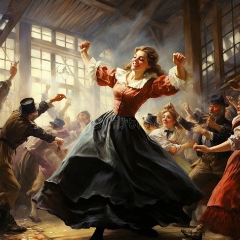 Illustration Of Woman Dancing On The Party Generative Ai Stock